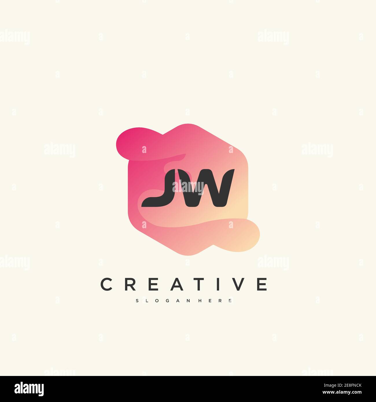 JW Initial Letter Colorful logo icon design template elements Vector ...
