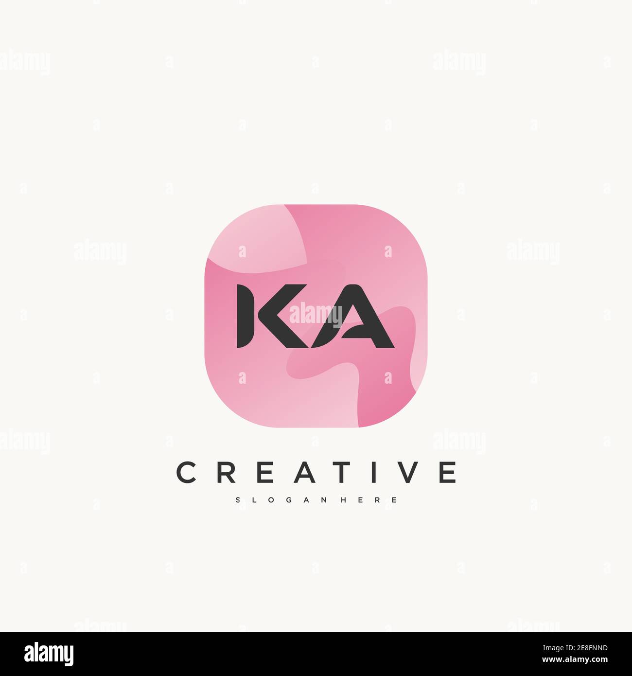 KA Initial Letter logo icon design template elements with wave colorful ...