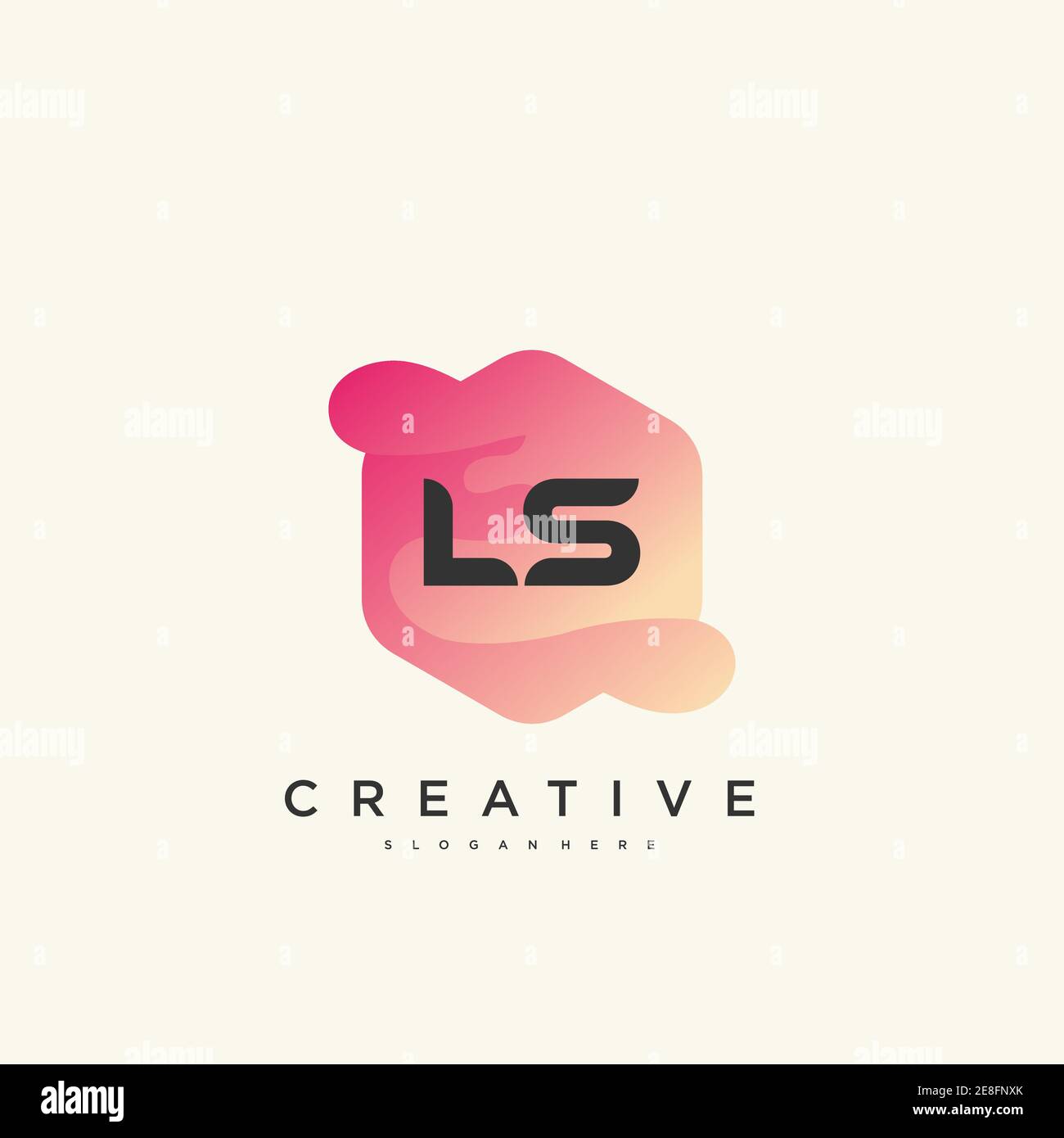 LS Initial Letter logo icon design template elements with wave colorful ...