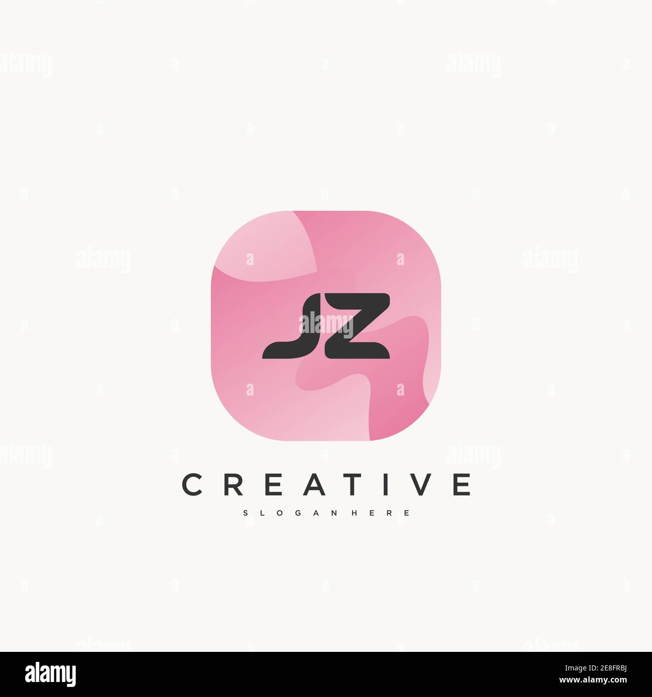 JZ Initial Letter Colorful logo icon design template elements Vector ...
