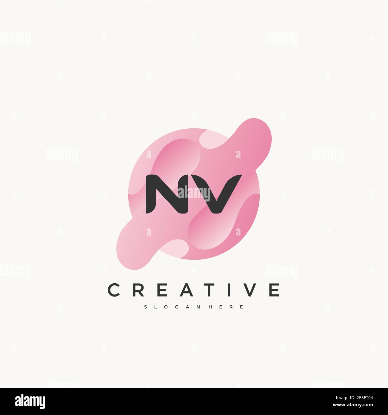 NV Initial Letter Colorful logo icon design template elements Vector ...