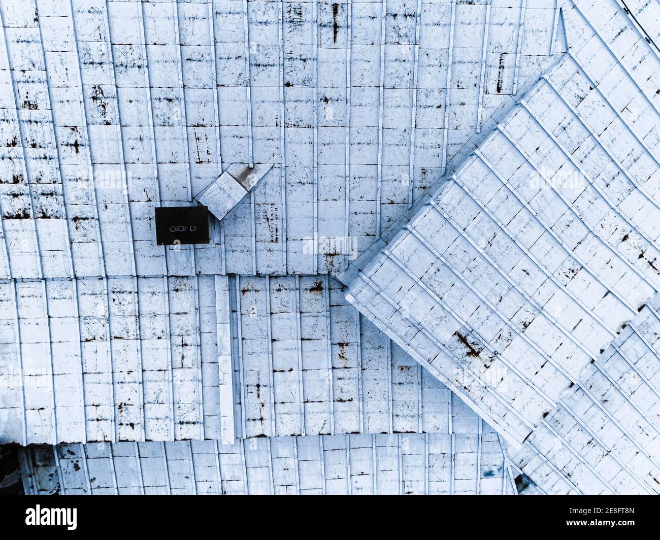 Top view of building roof construction. Abstract background Stock Photo ...