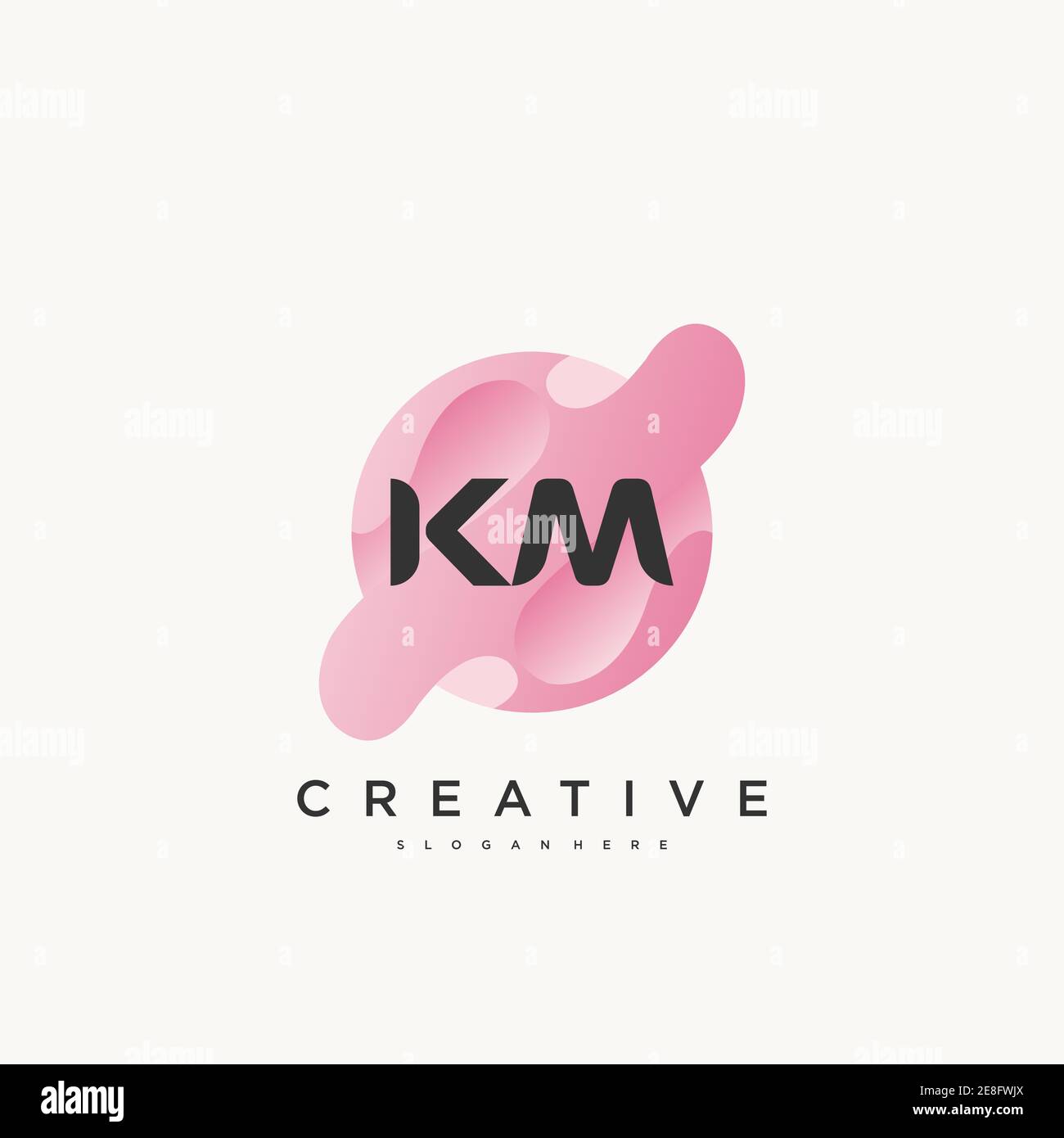 KM Initial Letter Colorful logo icon design template elements Vector ...