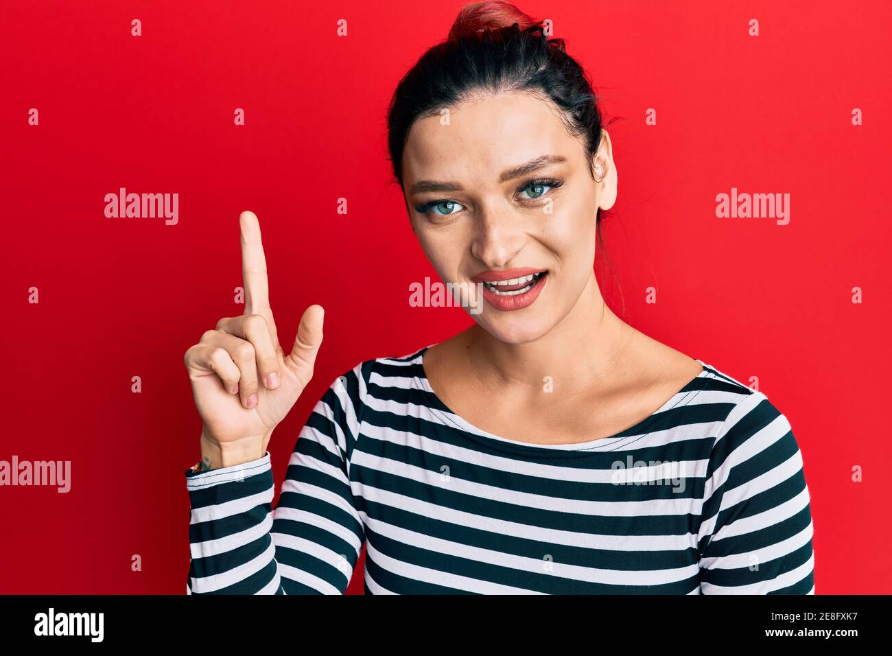 Young Caucasian Woman Wearing Casual Clothes Smiling With An Idea Or
