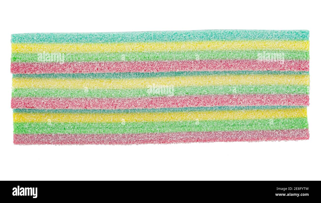 Colorful gummy candy pattern. Soft gums look from above. View from ...