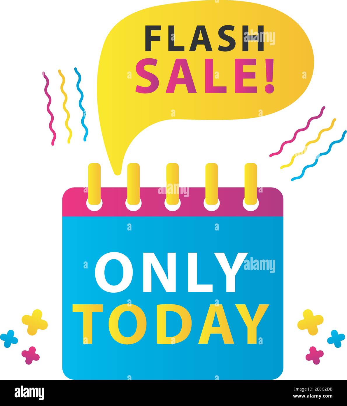 only today sale countdown lettering with calendar vector illustration ...