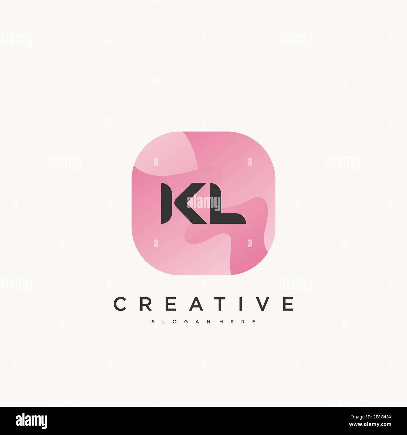 KL Initial Letter logo icon design template elements with wave colorful ...