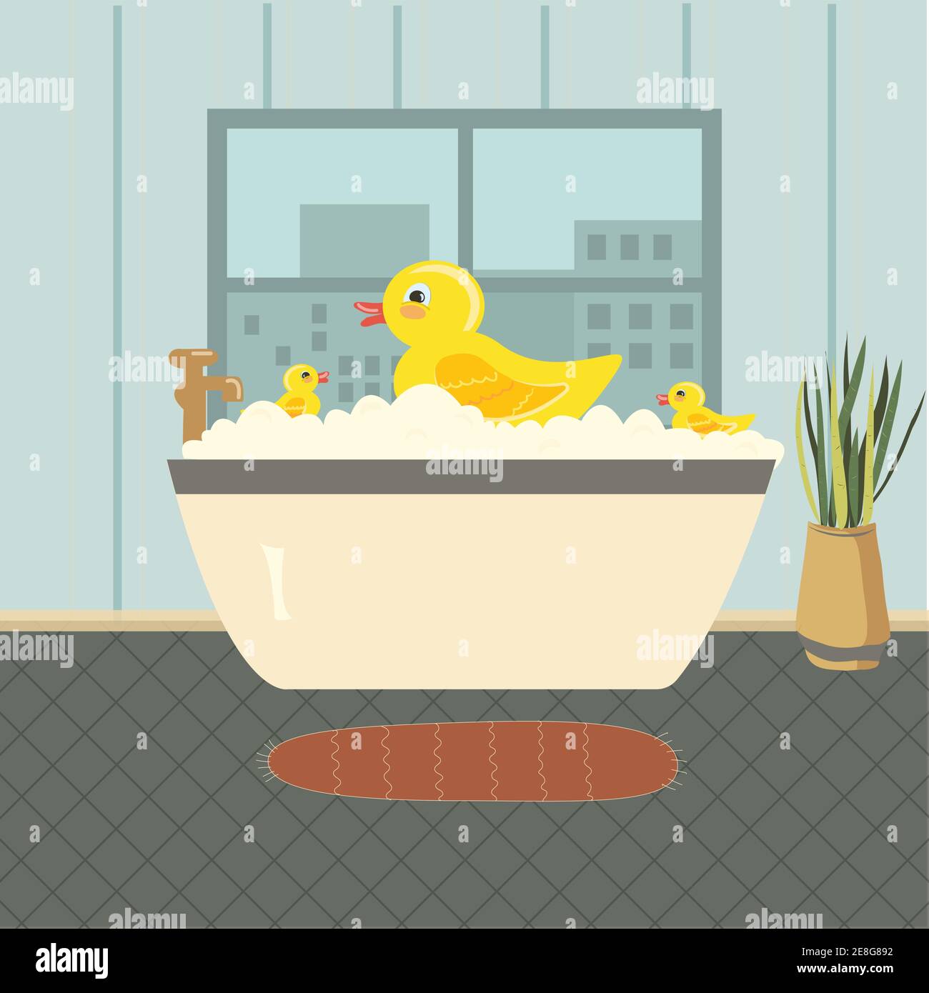 Family taking bath Stock Vector Images - Alamy