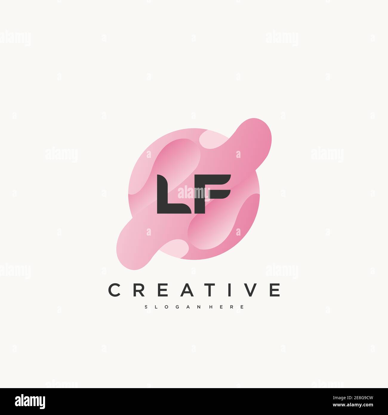LF Initial Letter Colorful logo icon design template elements Vector ...