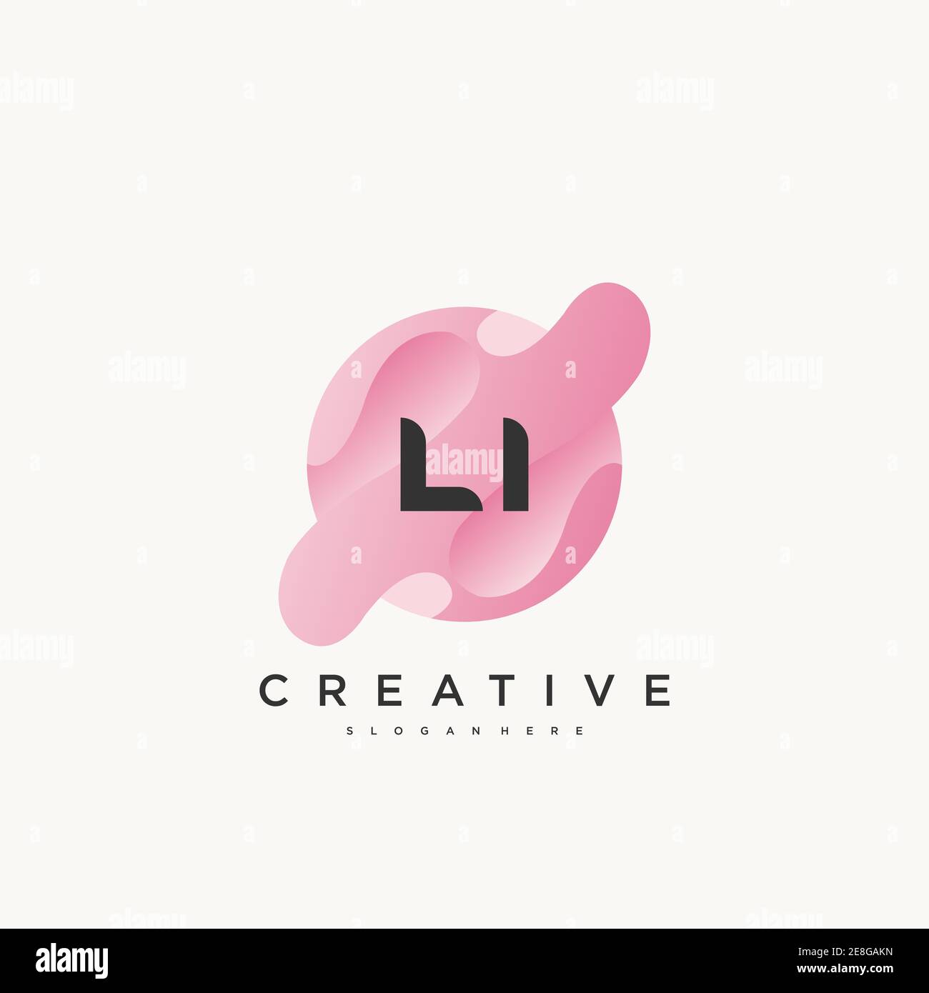 LI Initial Letter Colorful logo icon design template elements Vector ...