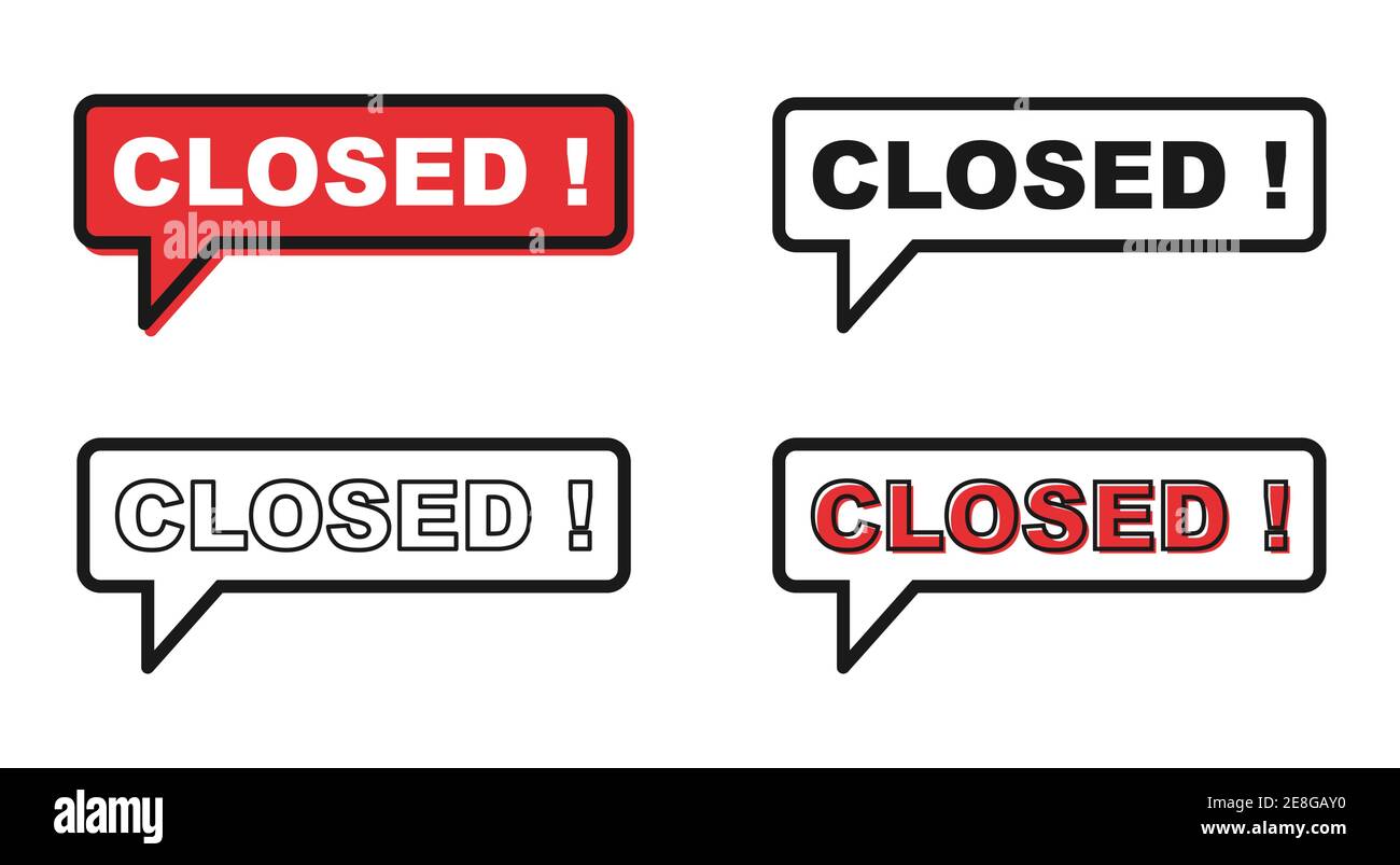 Cartoon closed shop sign Cut Out Stock Images & Pictures - Alamy