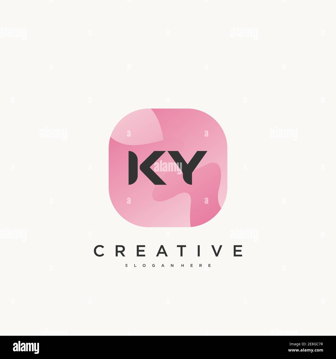 KY Initial Letter logo icon design template elements with wave colorful ...