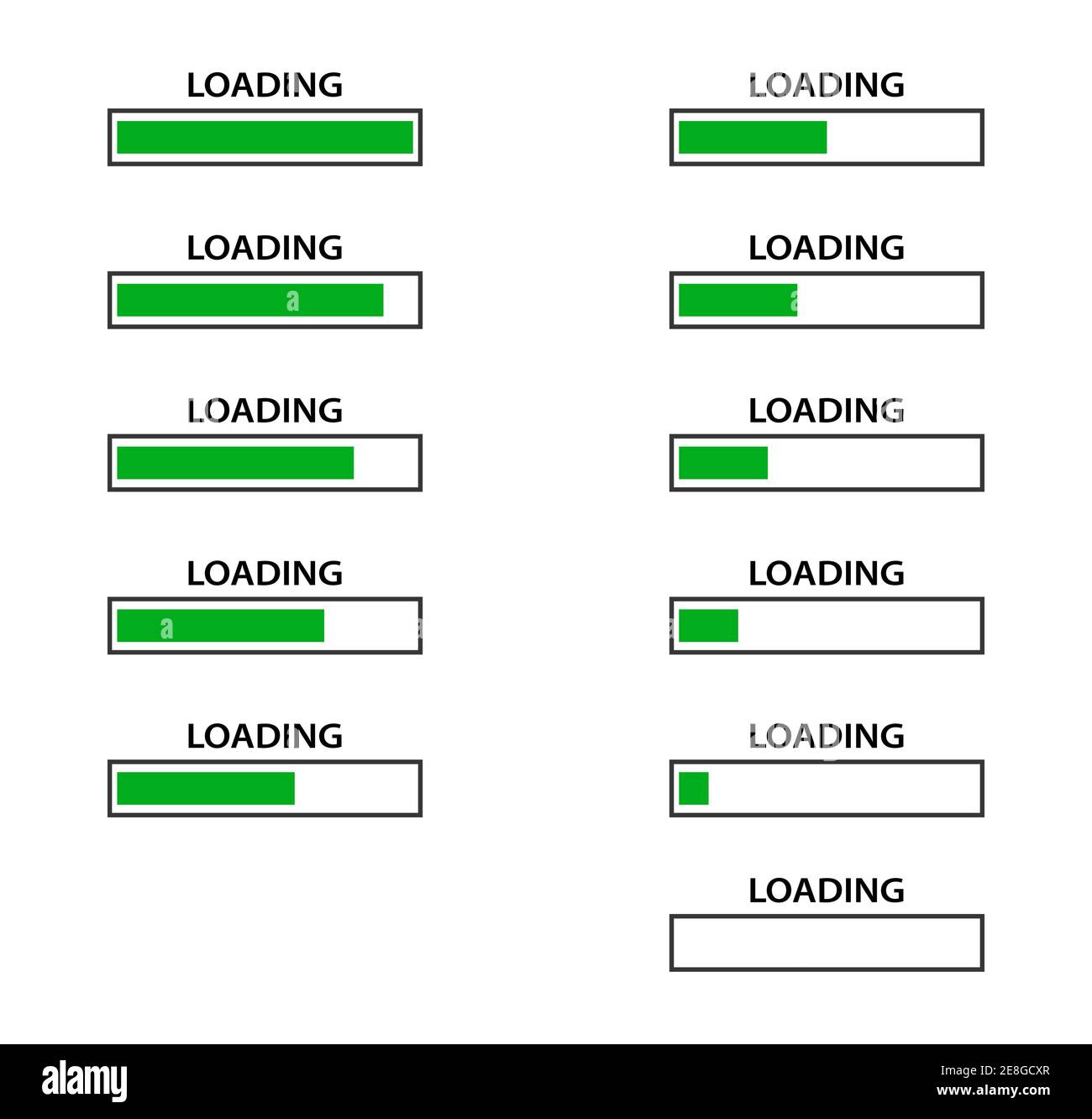 Battery charge indicator icons in vector modern graphics set Stock ...