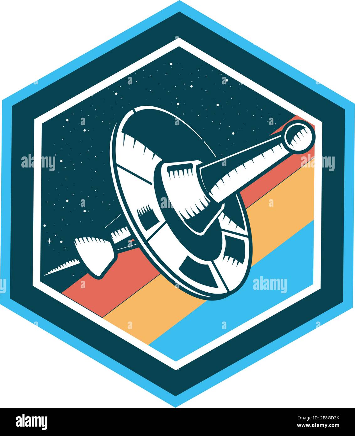 space shuttle drawn in colorful frame vector illustration design Stock ...