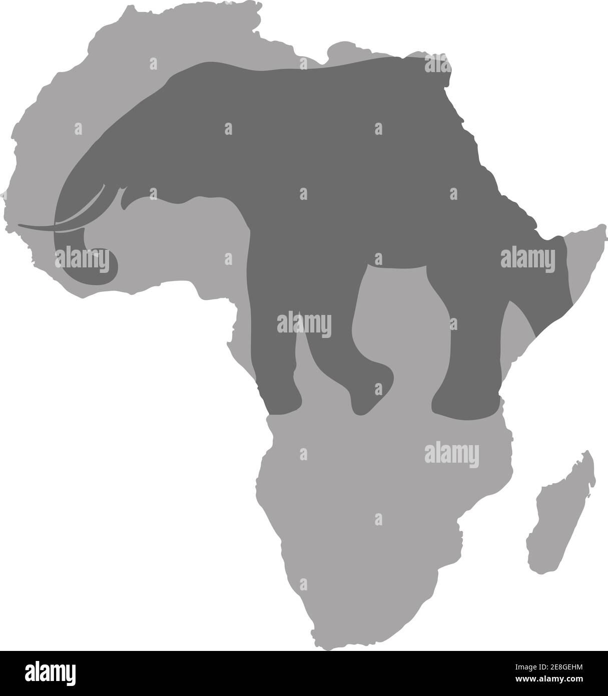 grey africa map isolated on transparently background. World vector ...
