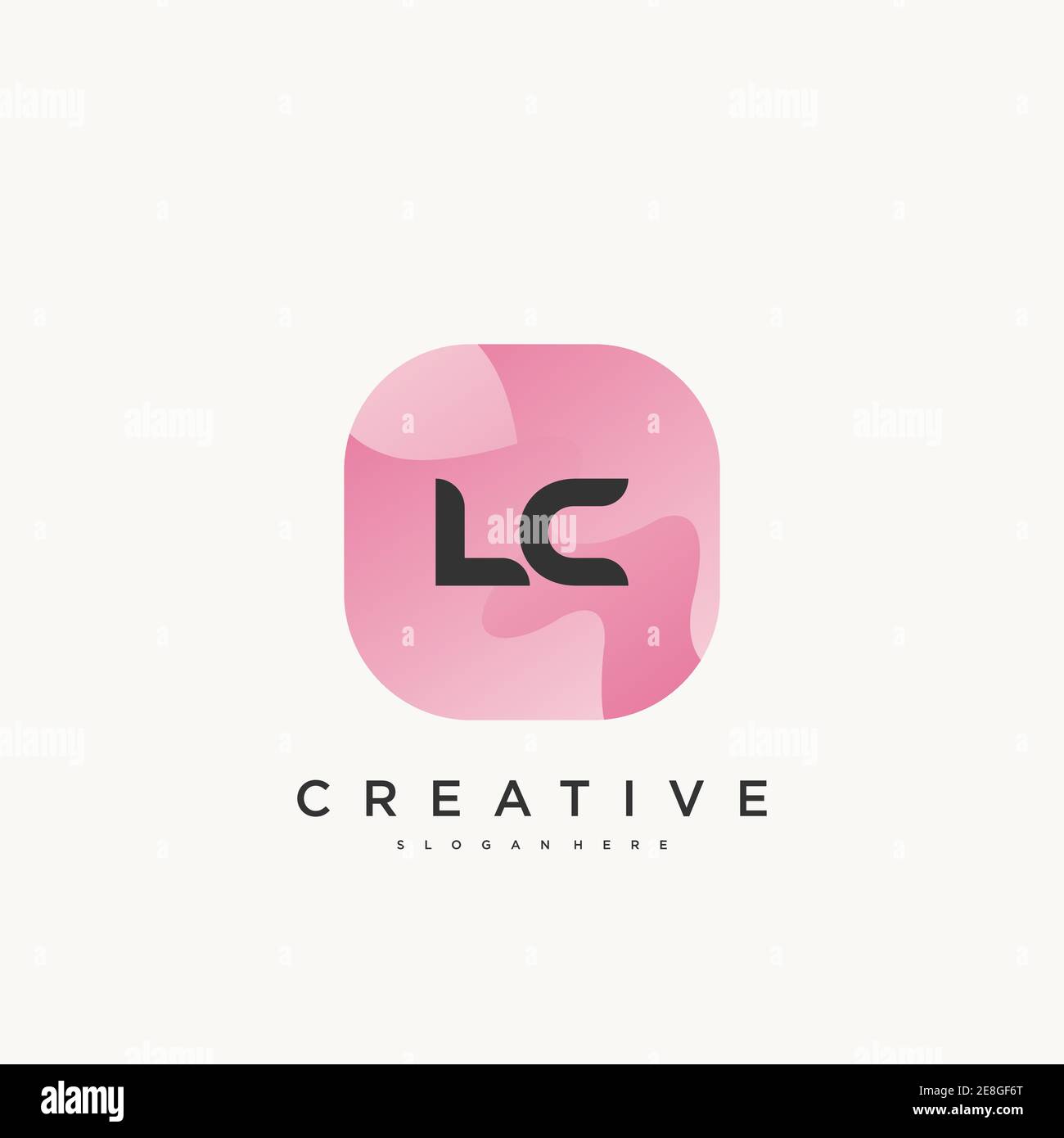 LC Initial Letter logo icon design template elements with wave colorful ...