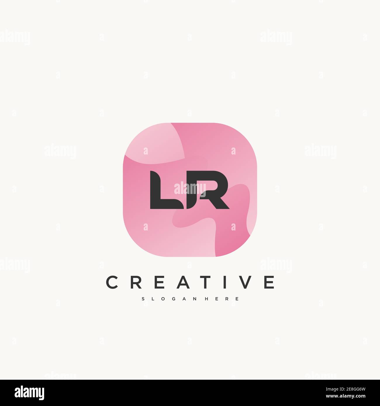 LR Initial Letter logo icon design template elements with wave colorful ...