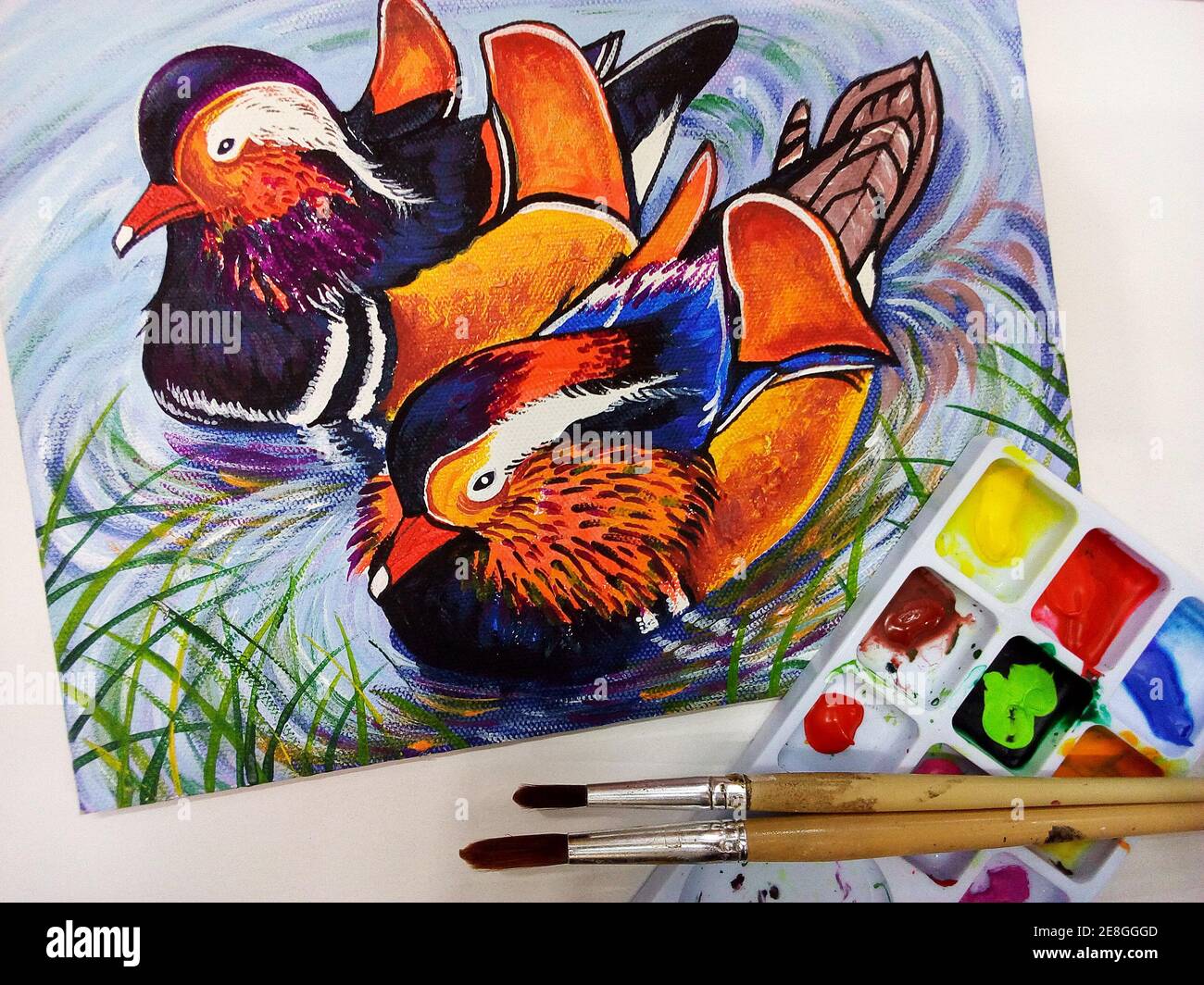Art ,painting ,Acrylic,color ,Mandarin duck Stock Photo - Alamy
