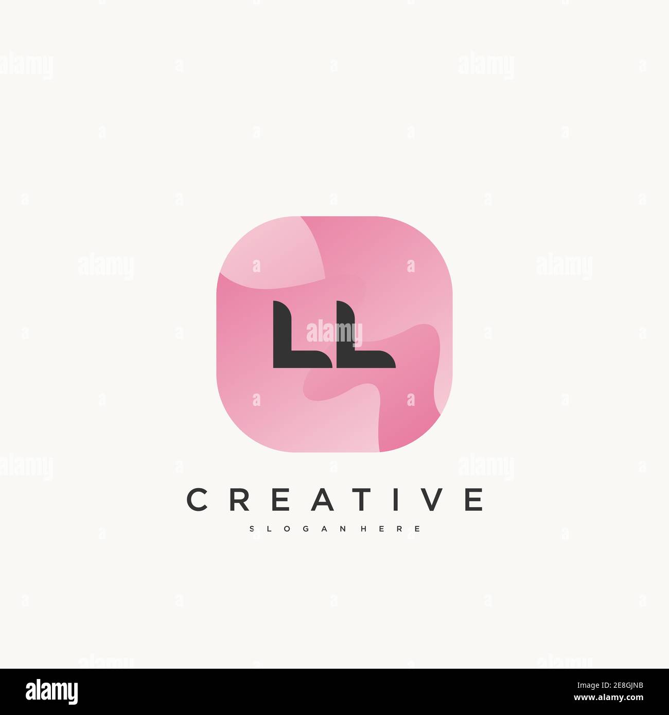 LL Initial Letter logo icon design template elements with wave colorful ...
