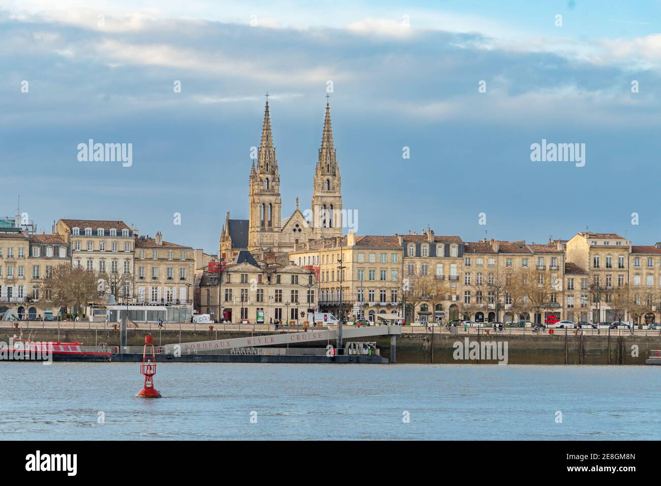 Bordeaux, France. Panoramic city views from the river. The neighborhood ...