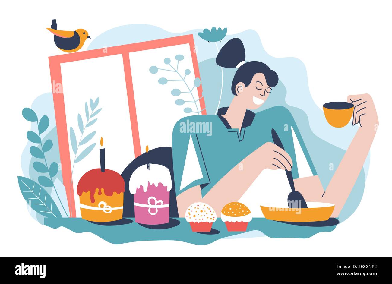 Traditional festive easter cakes Stock Vector Images - Alamy