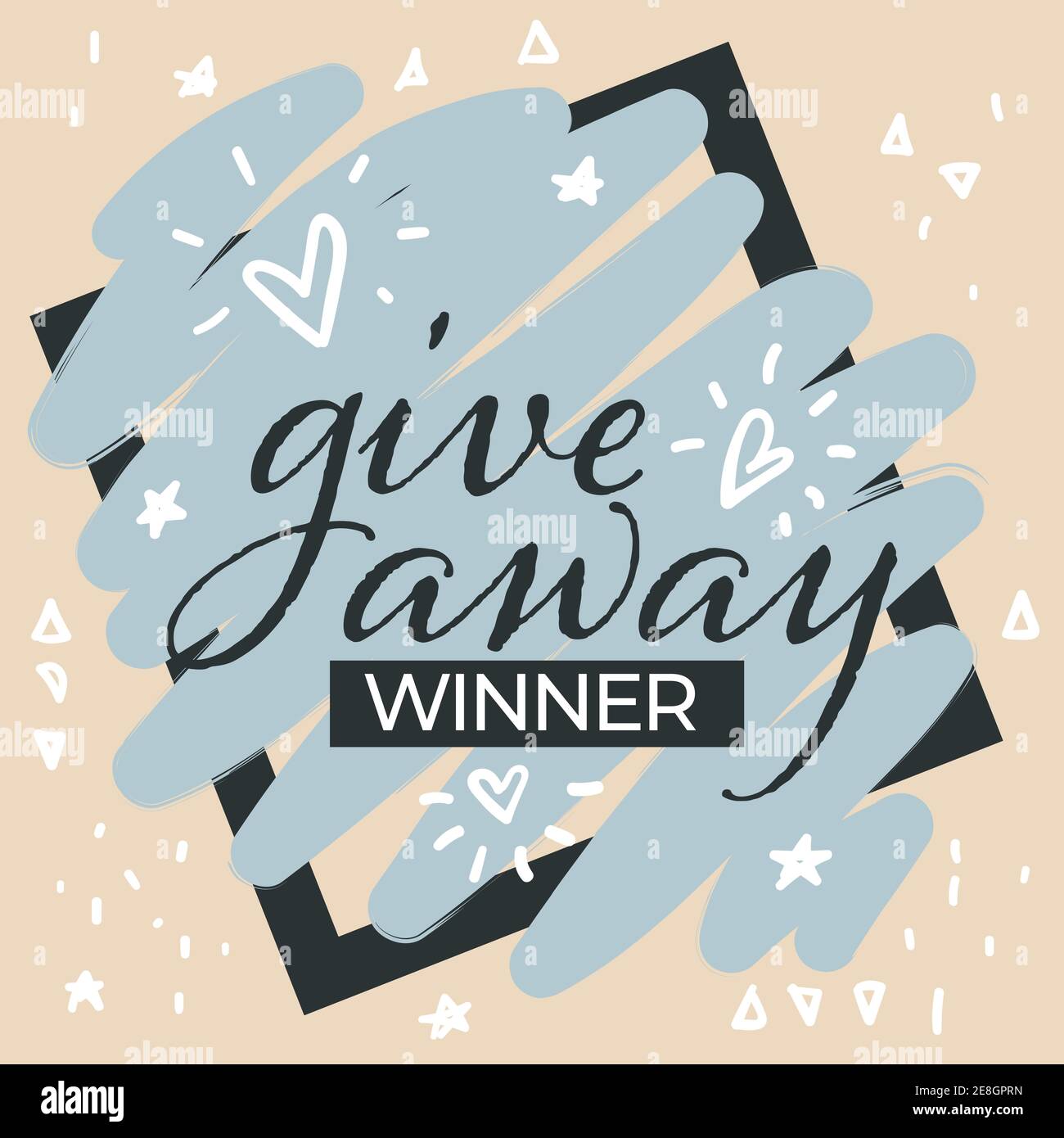 Giveaway winner, banner for media advertisement Stock Vector Image ...