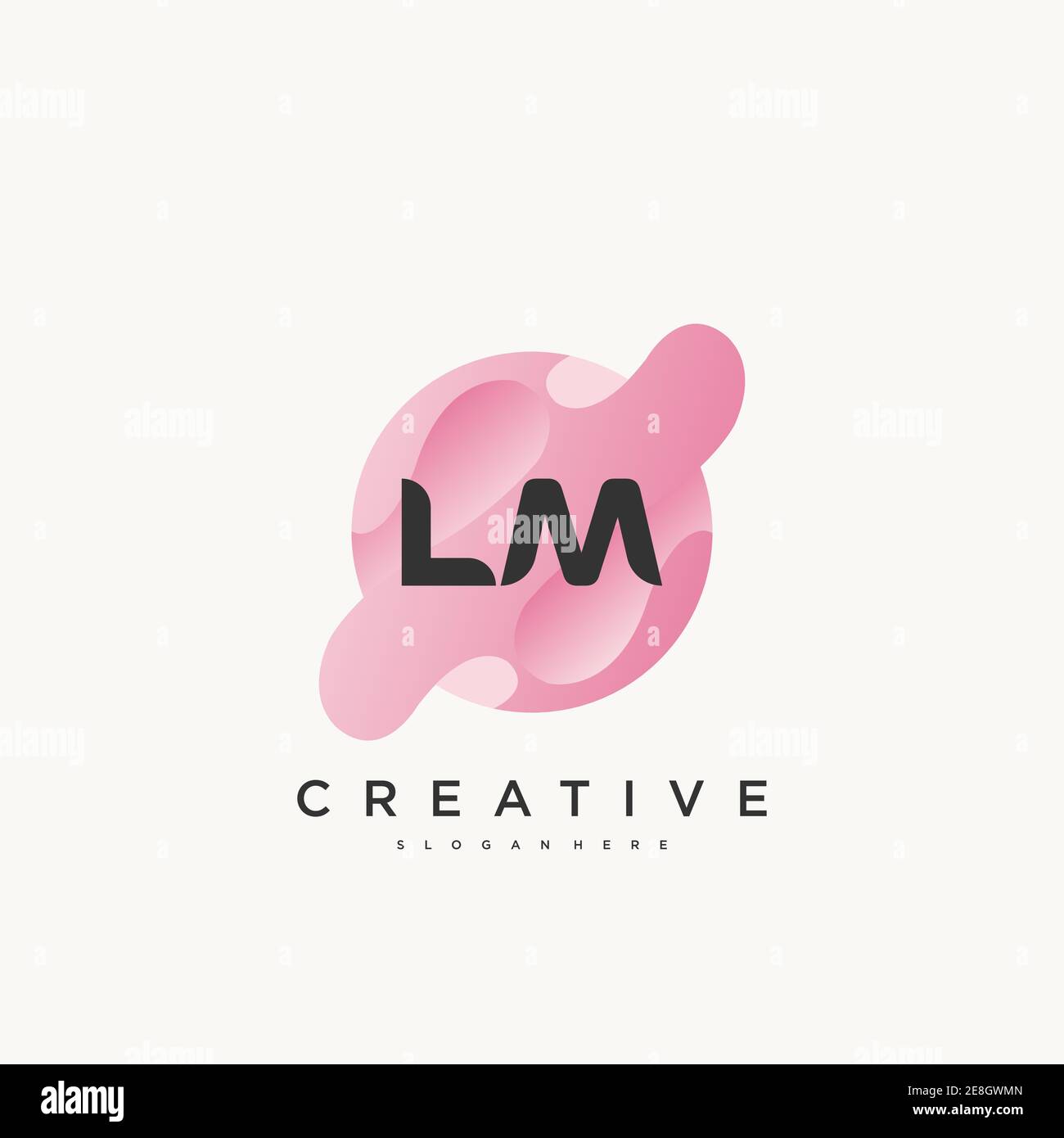 LM Initial Letter Colorful logo icon design template elements Vector ...