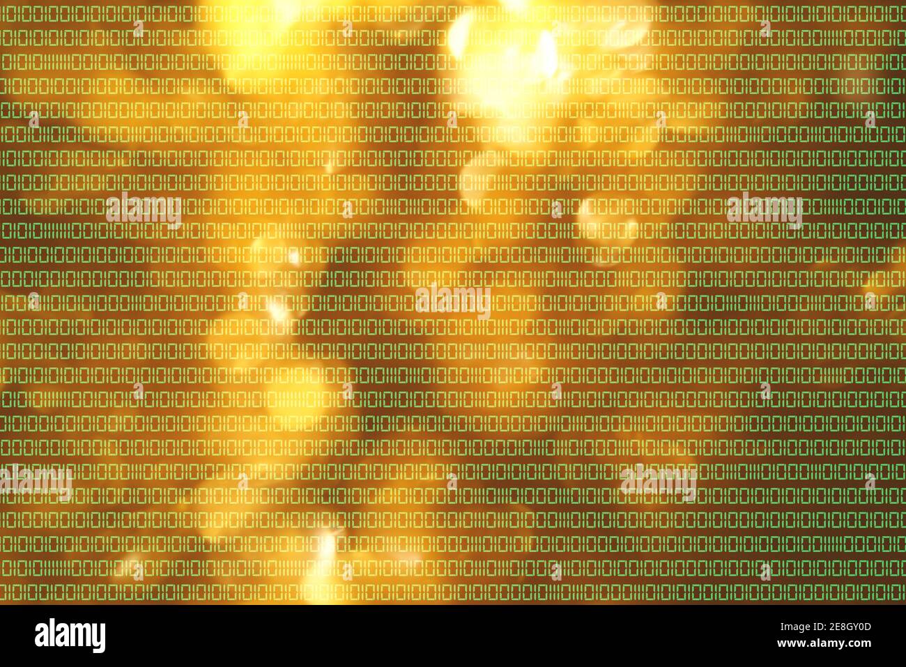 An illustration of green binary code on yellow background Stock Photo ...