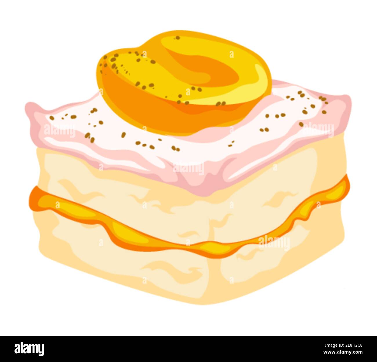 Peach creamy cake Stock Vector Images - Alamy