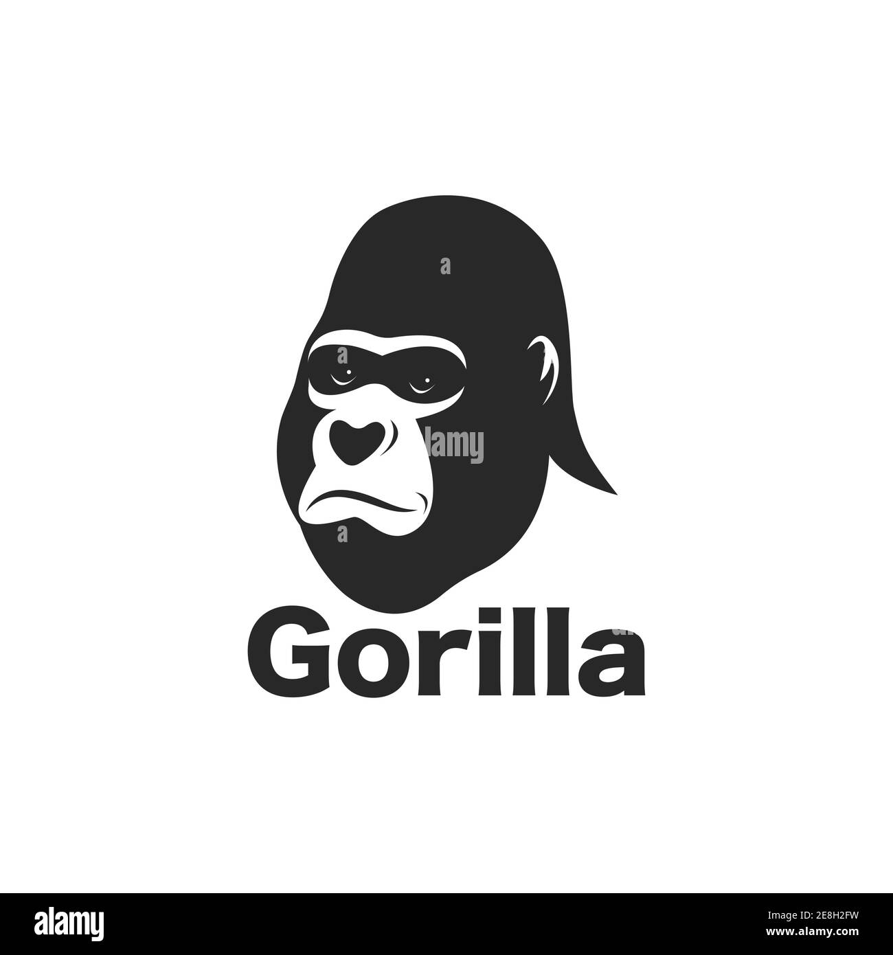 Vector of gorilla face design on white background. Easy editable ...