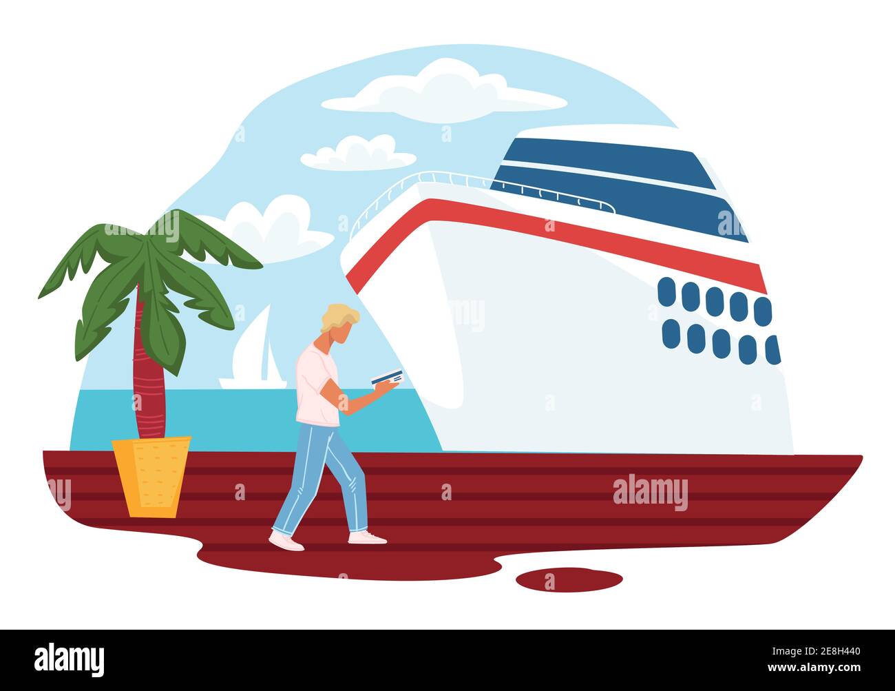 Modern cruise liner Stock Vector Images - Alamy