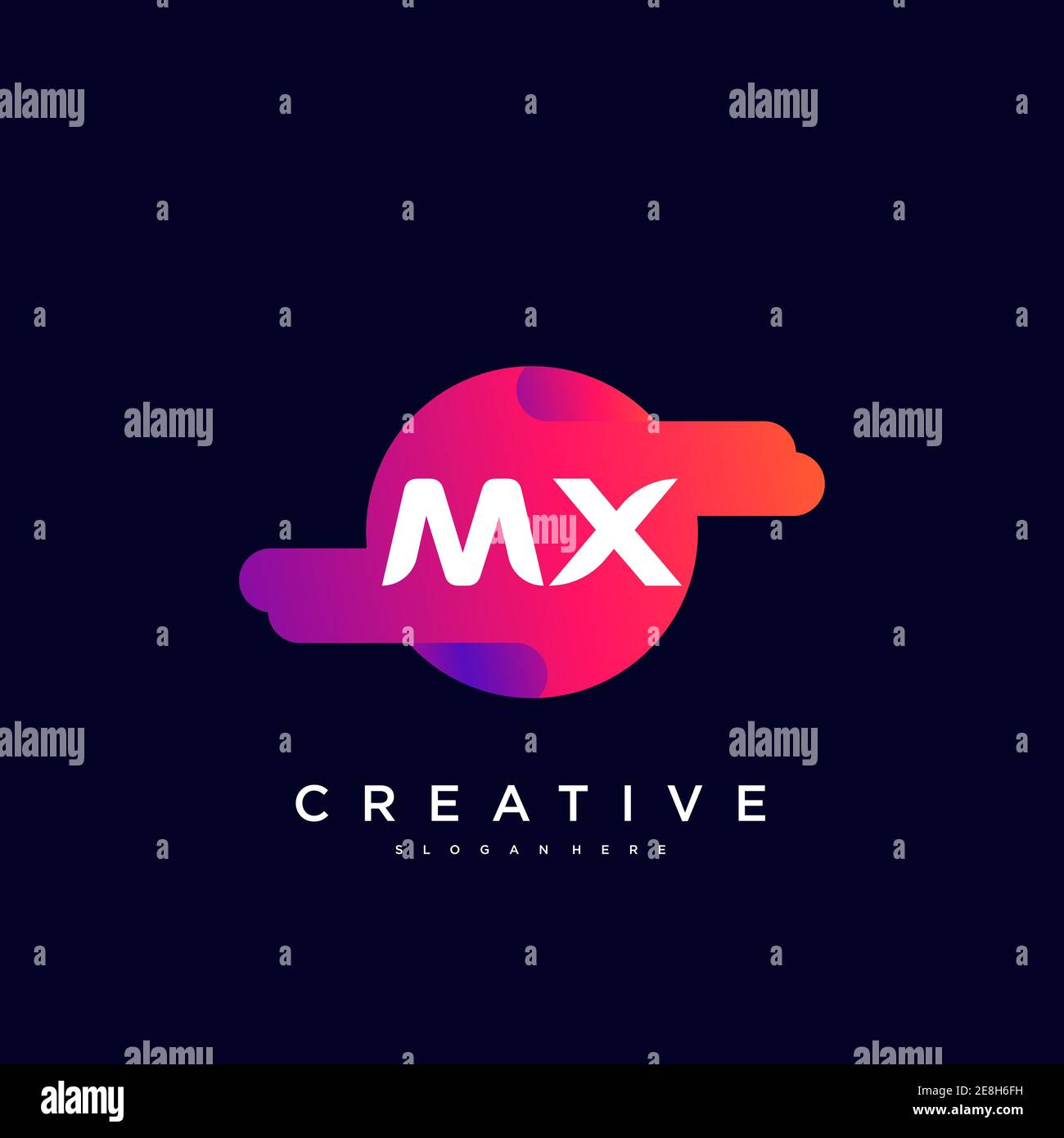MX Initial Letter logo icon design template elements with wave colorful Stock Vector Image & Art ...