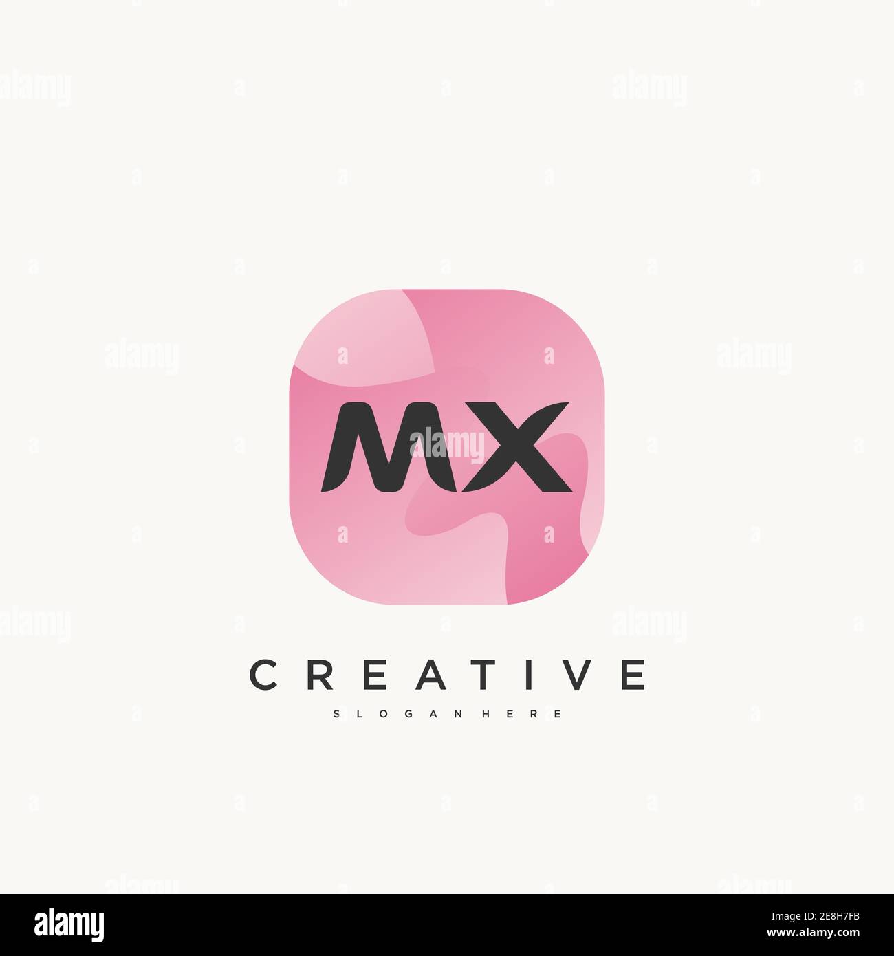 MX Initial Letter logo icon design template elements with wave colorful ...