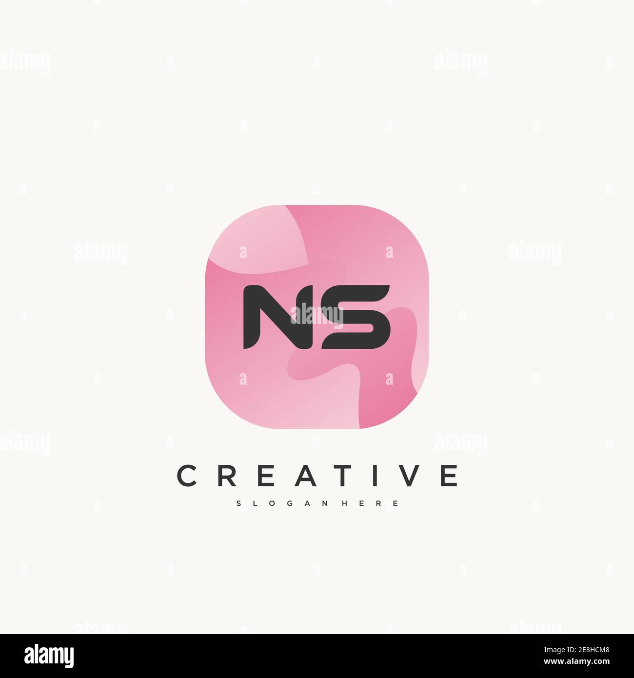 NS Initial Letter logo icon design template elements with wave colorful ...