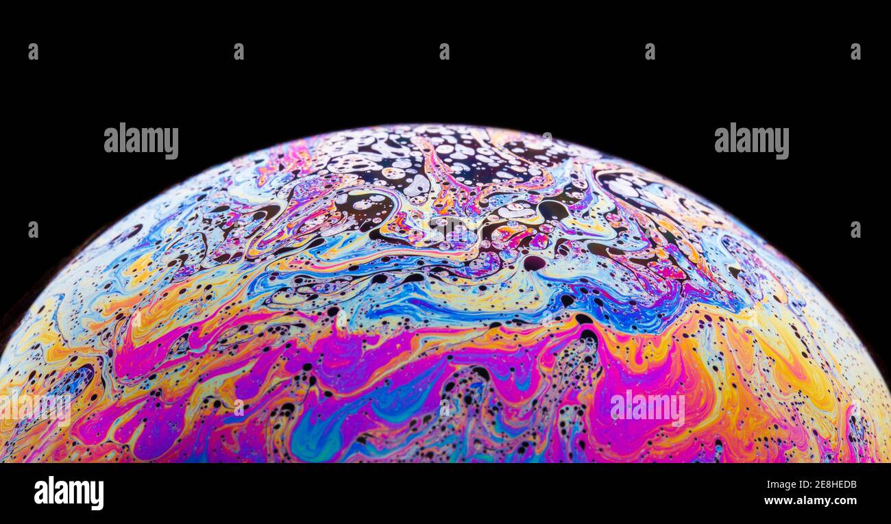 Panoramic view of closeup bubble textured backdrop representing ...