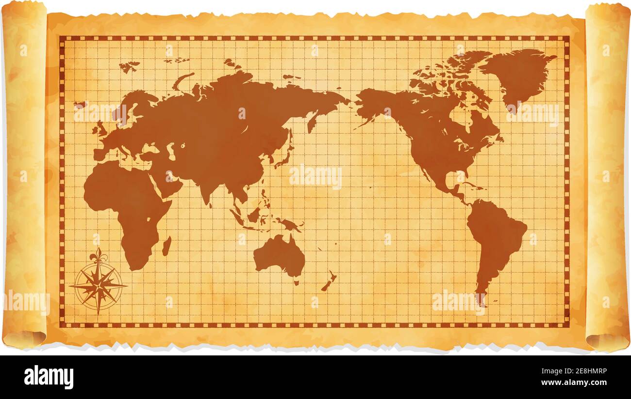 Old vintage world map vector illustration Stock Vector Image & Art - Alamy