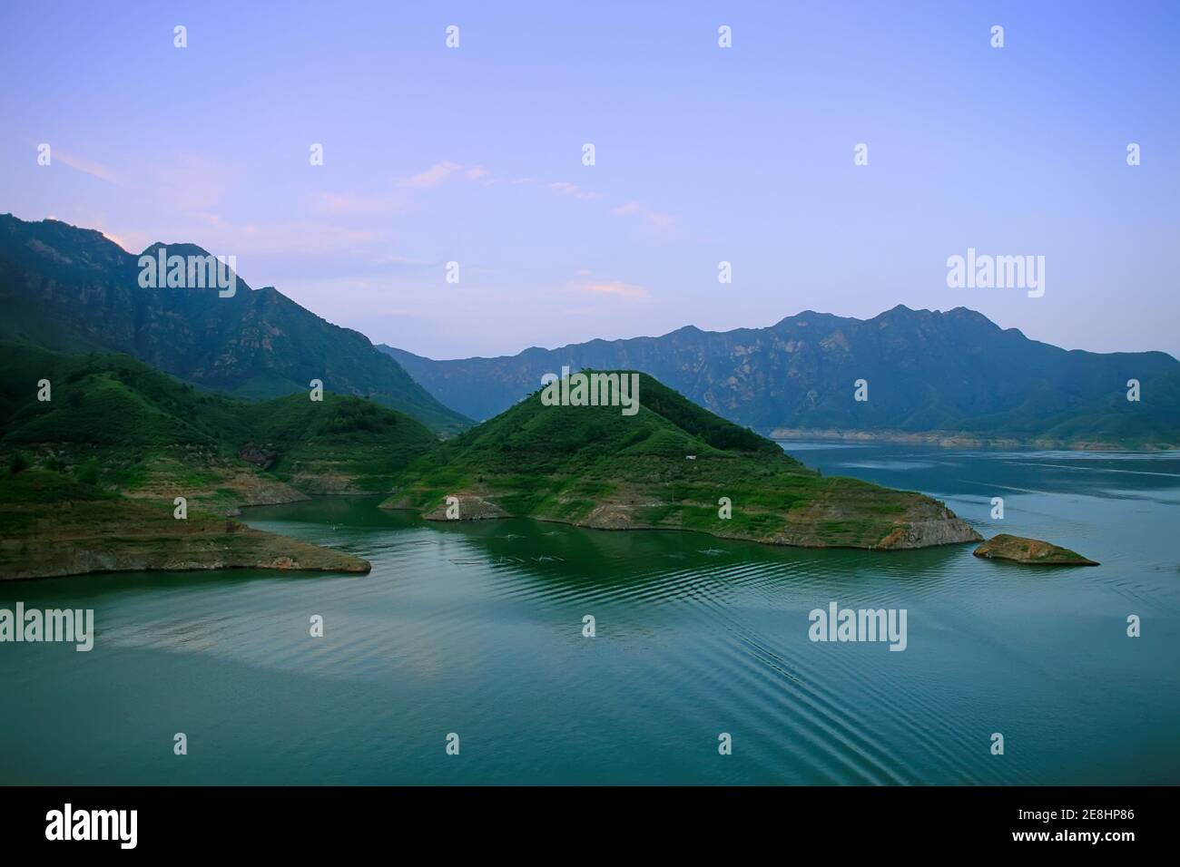 reservoir natural landscape summer, north china Stock Photo - Alamy