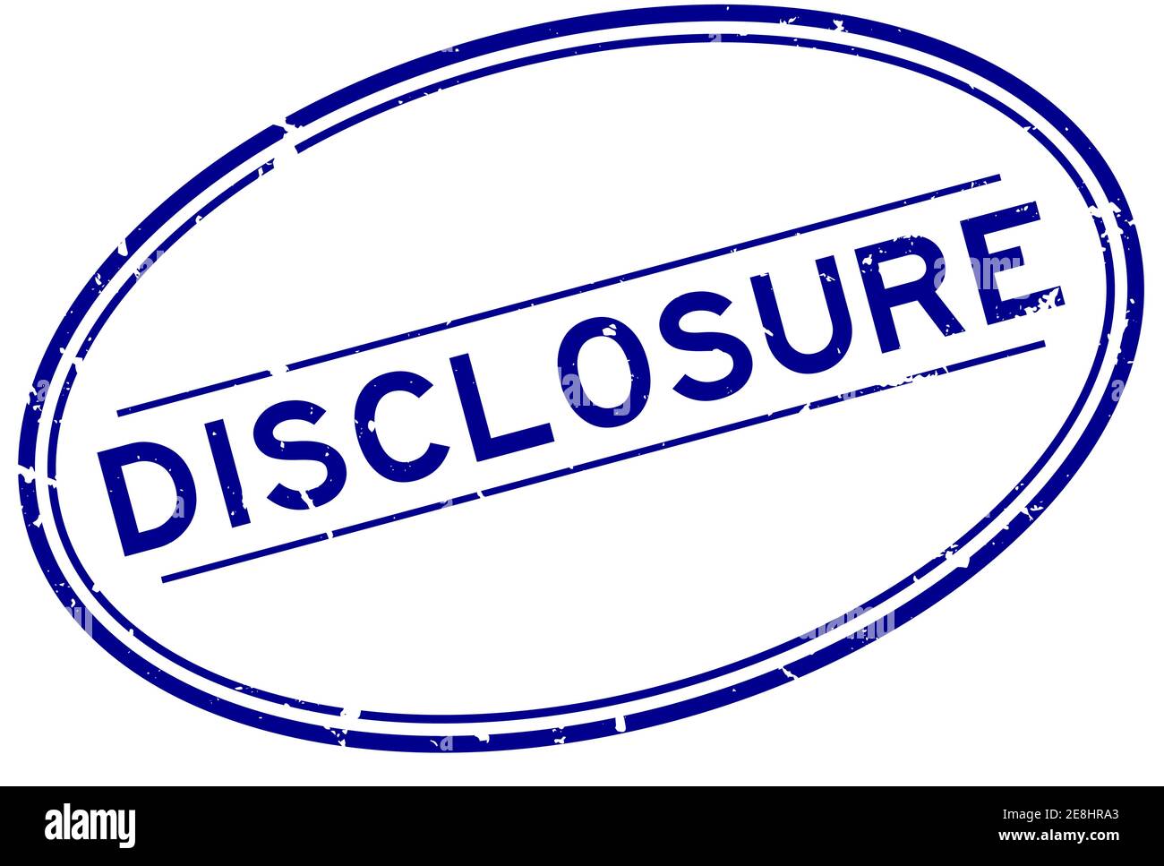 Grunge blue disclosure word oval rubber seal stamp on white background ...