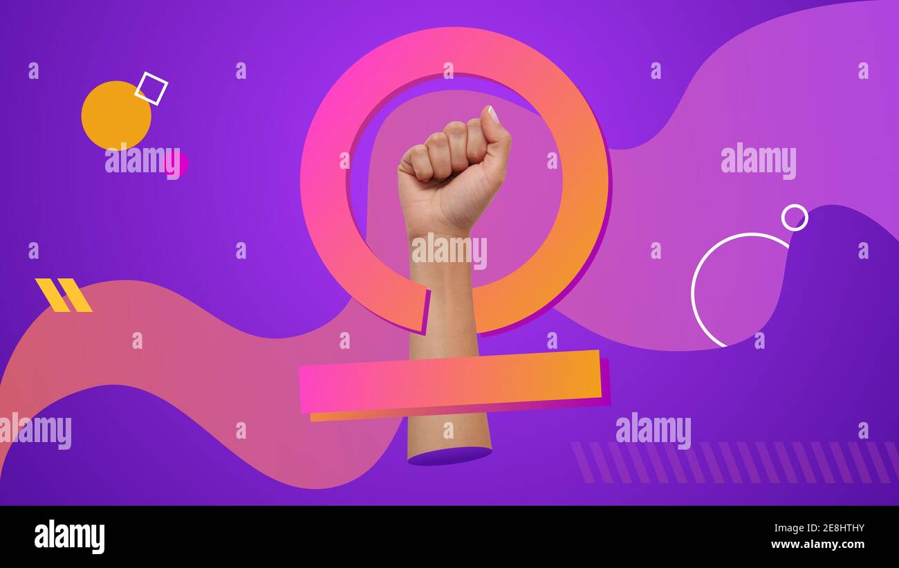 Feminism symbol made mixing photography and graphic design techniques ...
