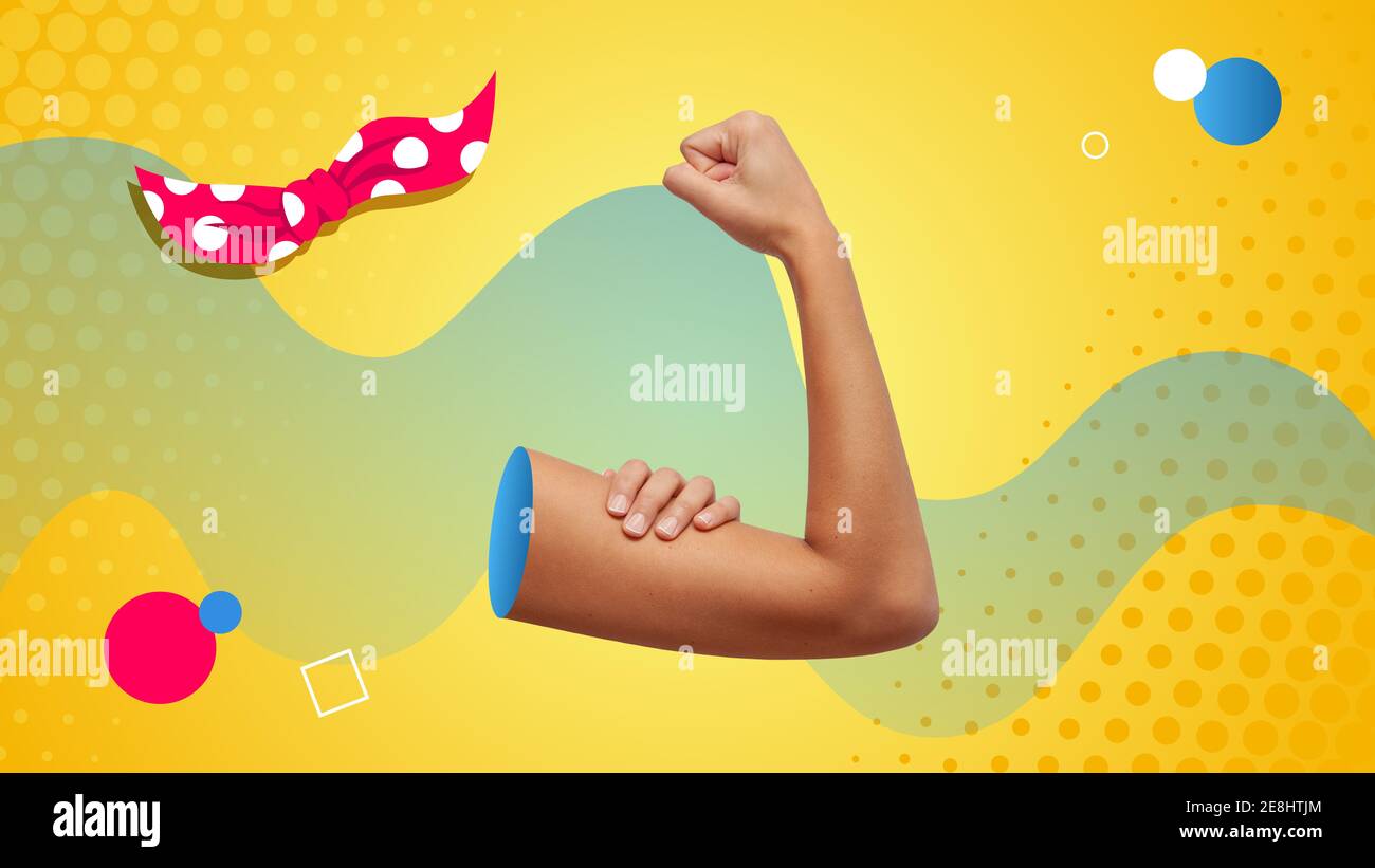 Conceptual contemporary art collage. Iconic representation of the women ...