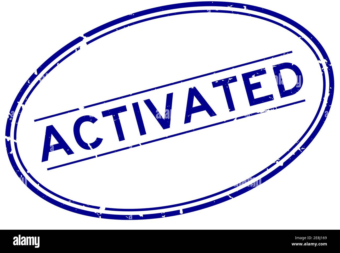 Grunge blue activated word oval rubber seal stamp on white background Stock Vector Image & Art ...