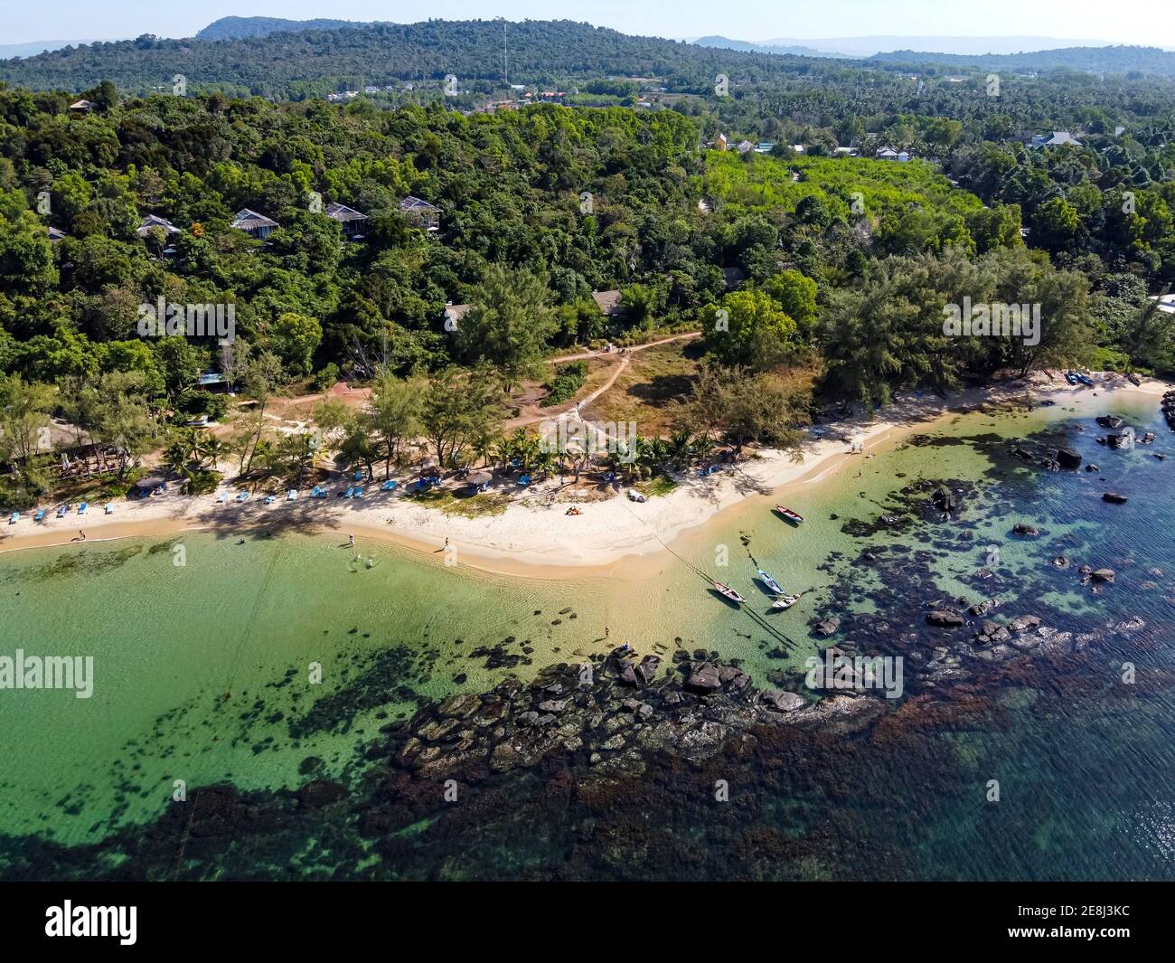 Aerial of Ong Lang beach, island of Phu Quoc, Vietnam Stock Photo - Alamy