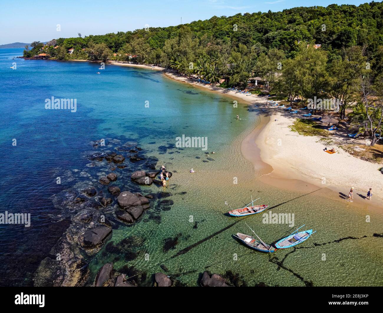 Aerial of Ong Lang beach, island of Phu Quoc, Vietnam Stock Photo - Alamy