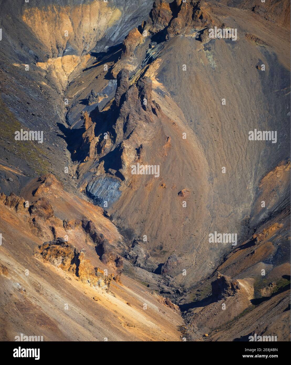 From above spectacular landscape of endless rough rocky terrain with ...