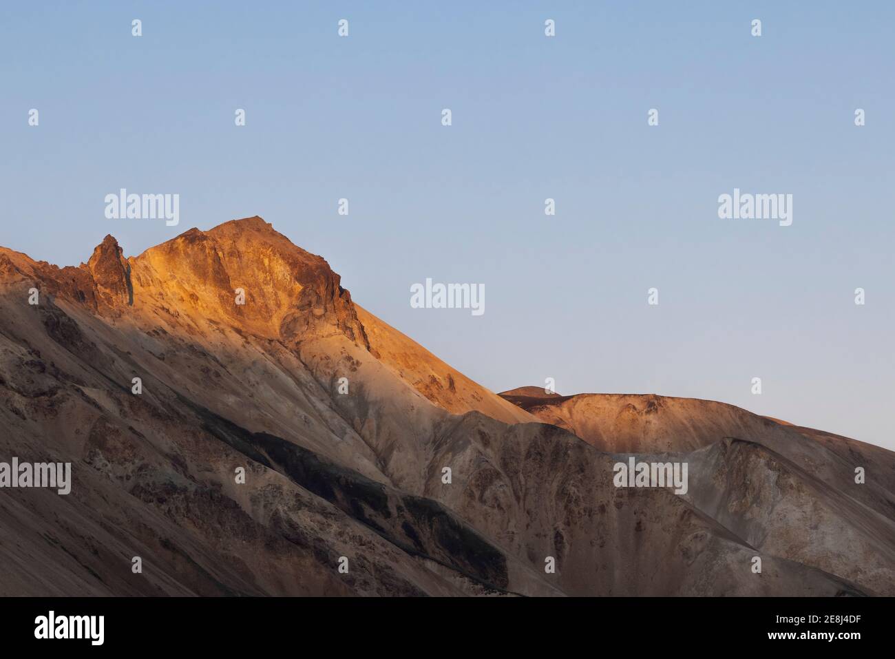 Spectacular landscape of endless rough rocky terrain with dry slopes ...