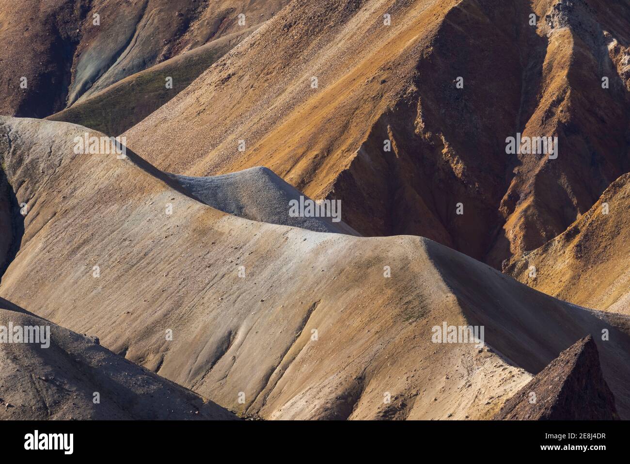 Spectacular landscape of endless rough rocky terrain with dry slopes ...