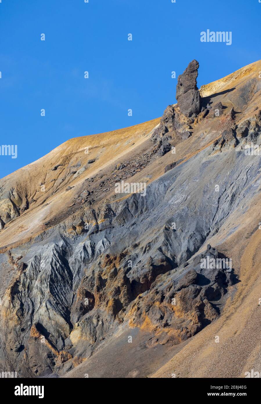 Spectacular landscape of endless rough rocky terrain with dry slopes ...