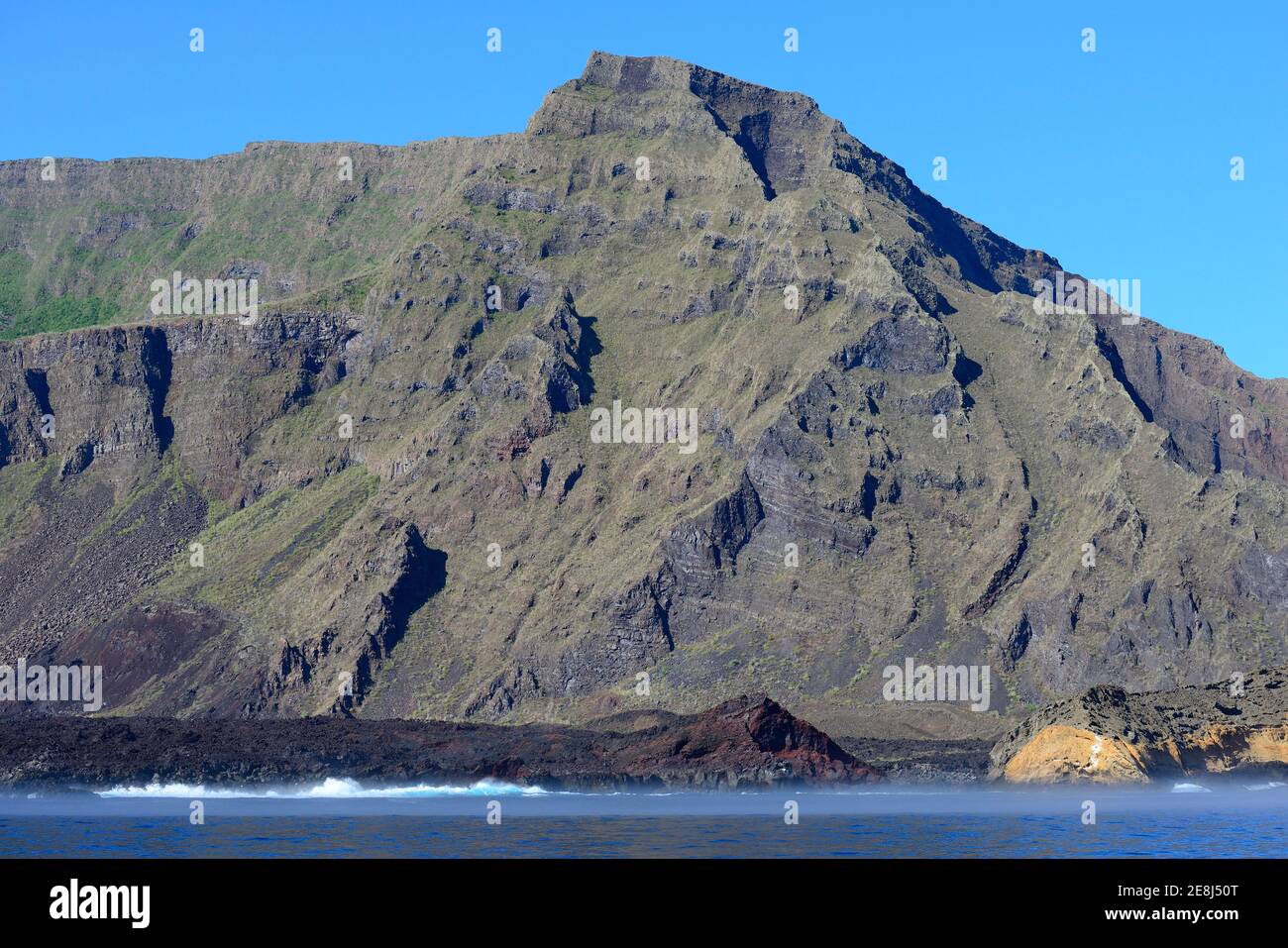 Cliff near Ecuador Volcano, Isabela Island, Galapagos, Ecuador Stock ...