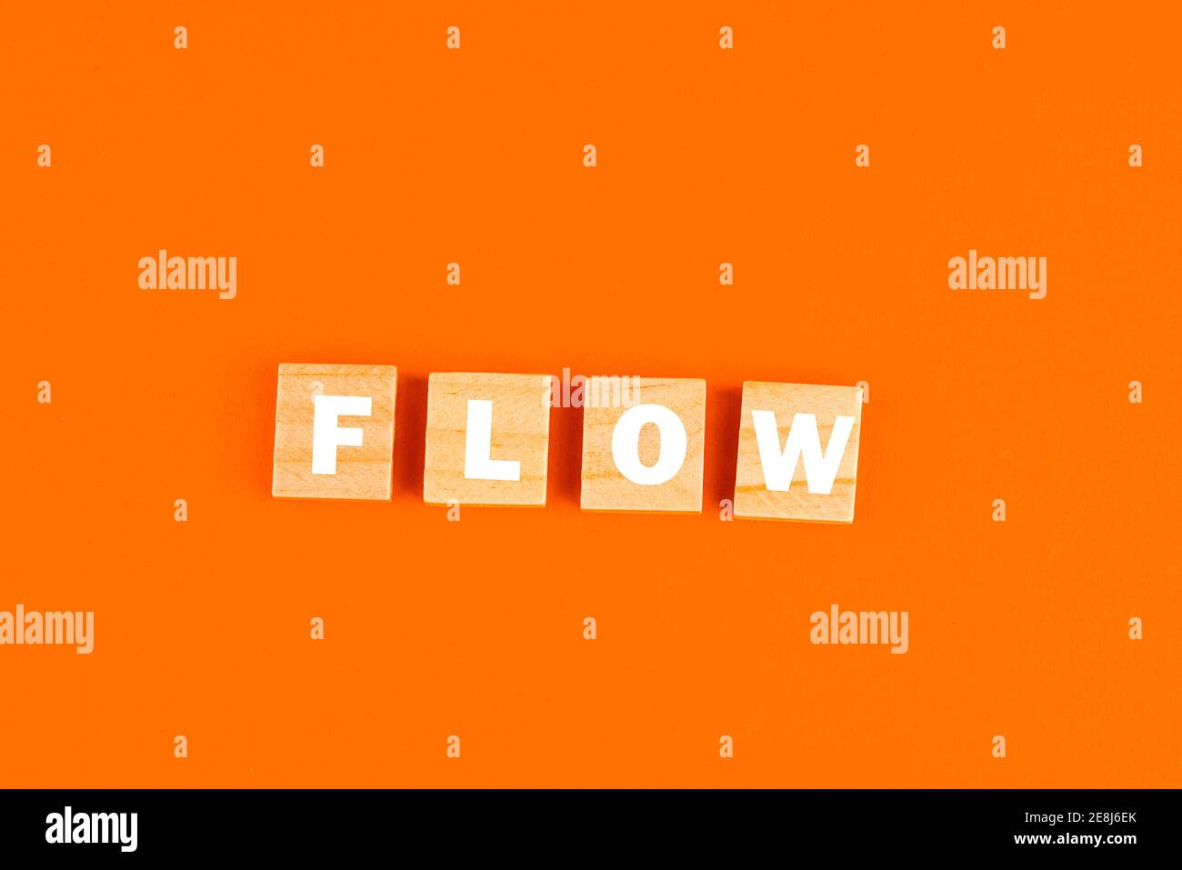 FLOW word isolated on an orange background Stock Photo - Alamy