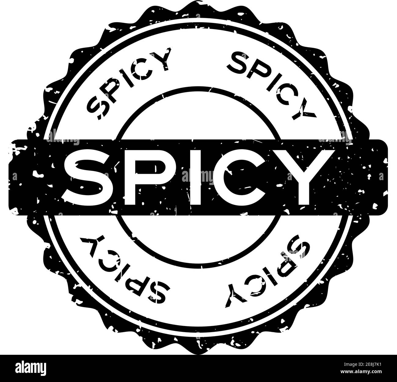Grunge black spicy word round rubber seal stamp on white background Stock Vector Image & Art - Alamy